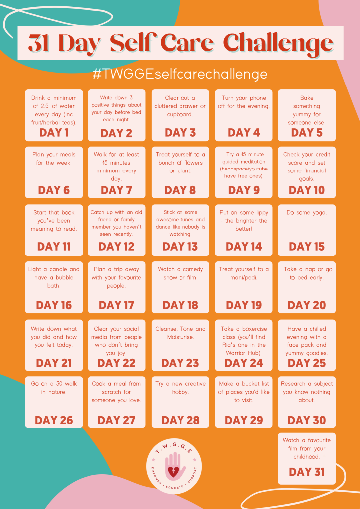 31 Day Self Care Challenge! - The Worst Girl Gang Ever Foundation